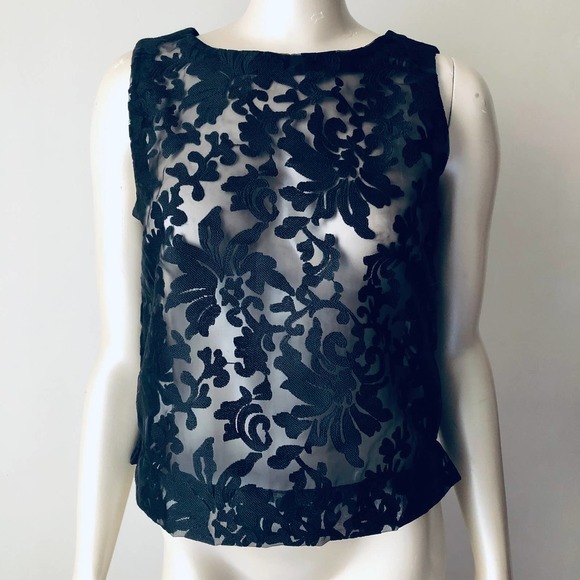 Banana Republic | Tops | Banana Republic Black Lace Tank Top Structured ...